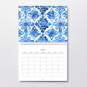 Mediterranean Tile Seamless Pattern, Watercolor Spanish Azulejo Digital ...
