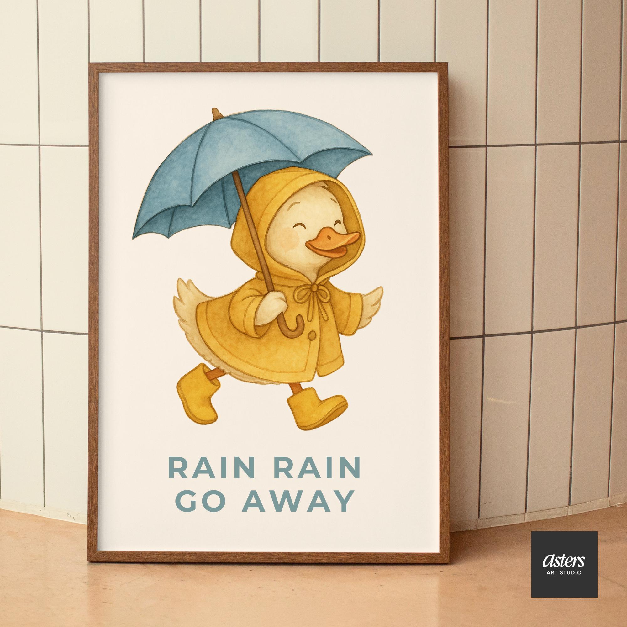 Rainy Day Duckling Clipart Single PNG, Cute Baby Duck in Raincoat With ...