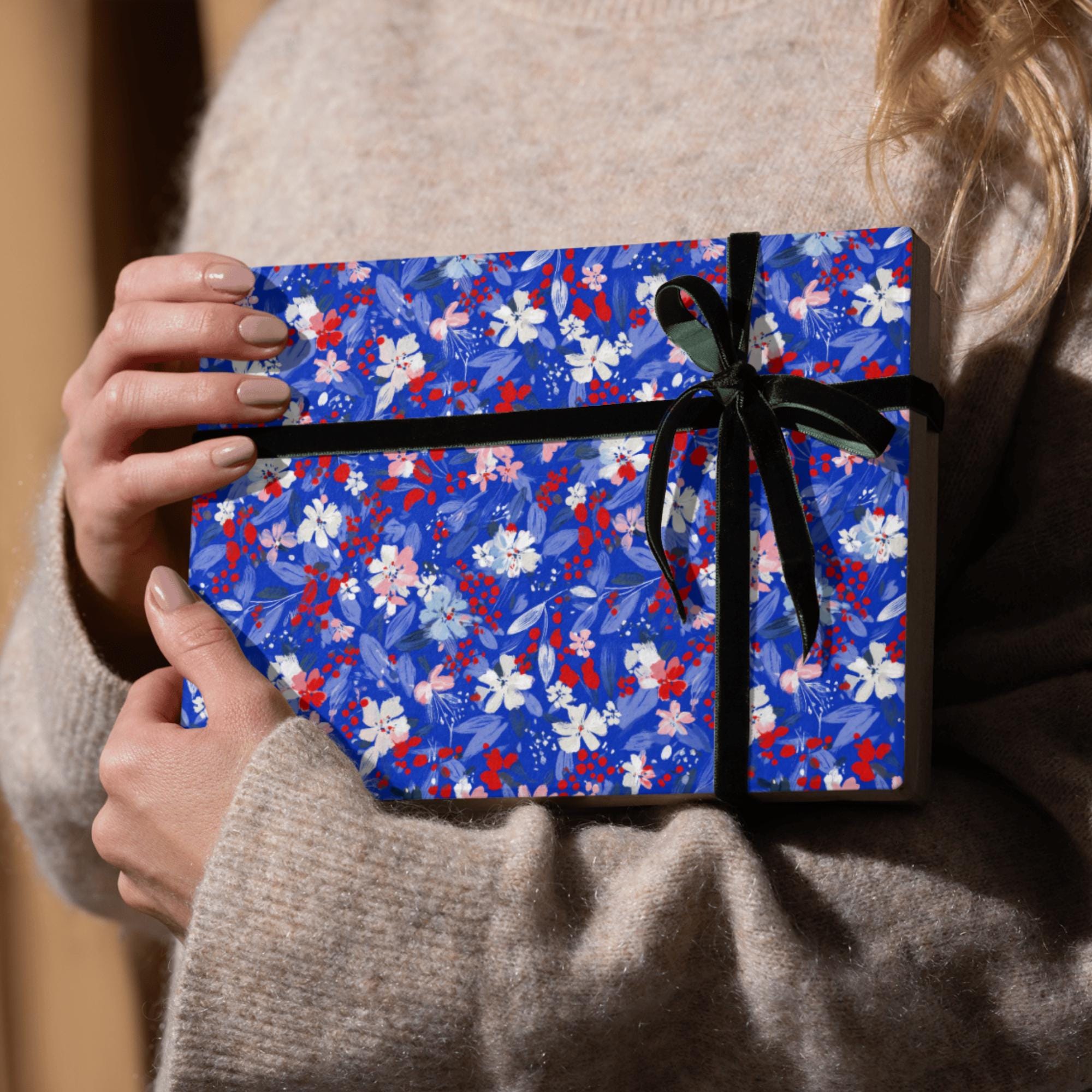 4th of July Ditsy Floral Seamless Pattern, Red White and Blue Digital ...