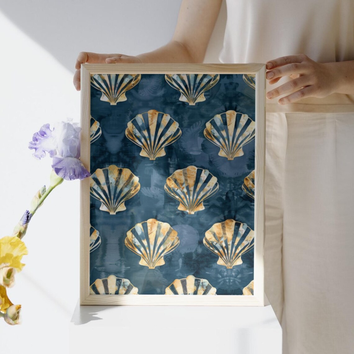 Oceancore Shell Seamless Pattern Coastal Nautical Digital Paper ...