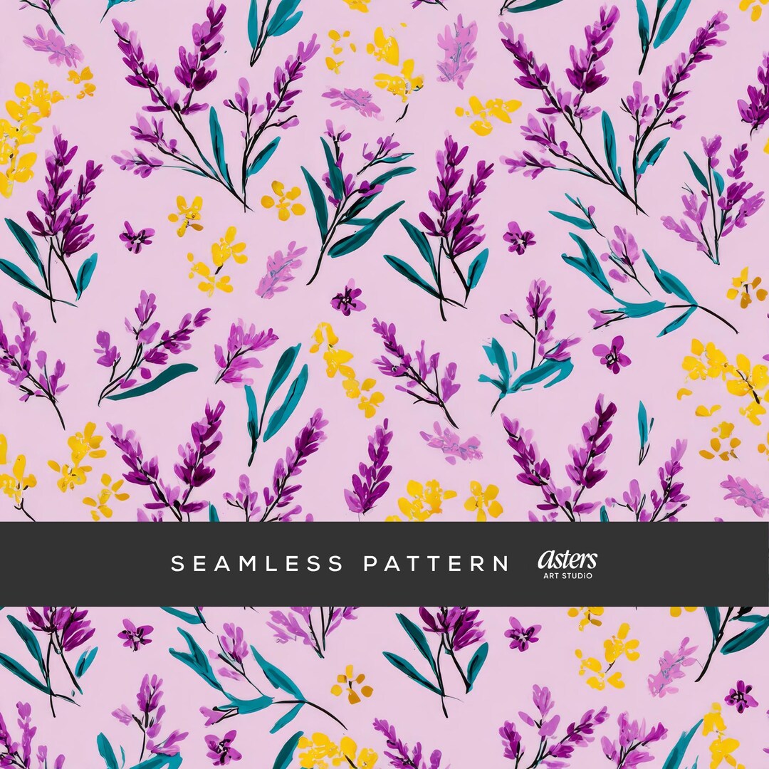 Lavender Floral Seamless Pattern Pink Ditsy Flowers Digital Paper ...