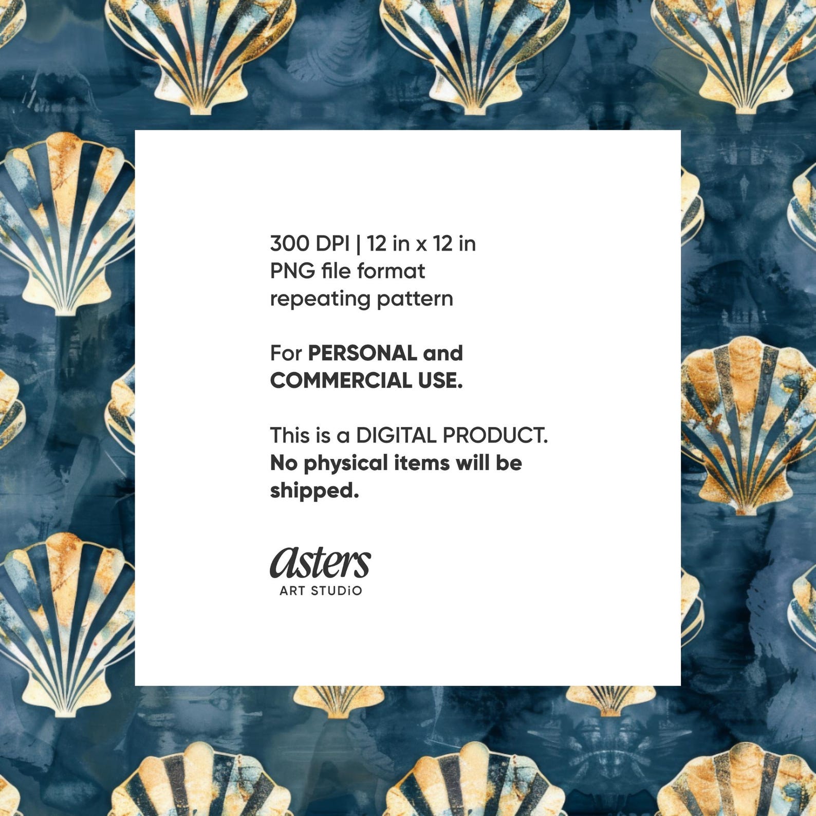 Oceancore Shell Seamless Pattern Coastal Nautical Digital Paper ...