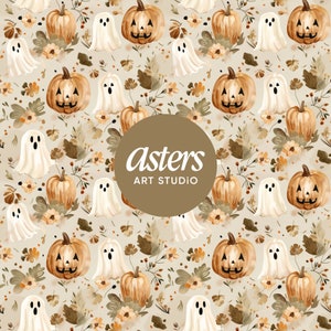 Boho Halloween Seamless Pattern, Boho Pattern, Halloween Pumpkin ...