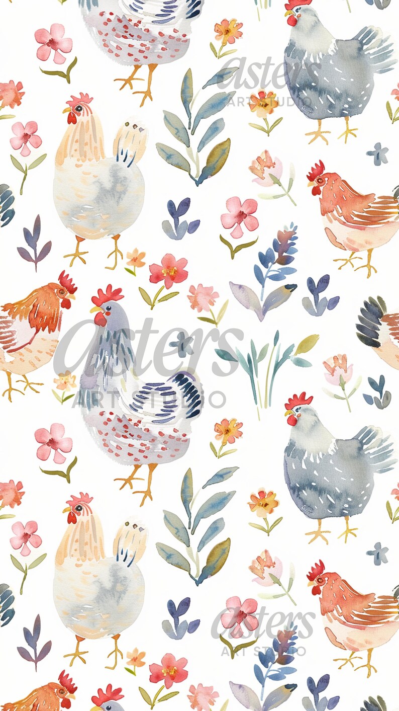 Seamless Chicken Pattern Roosters Pattern Chickens Seamless Background ...