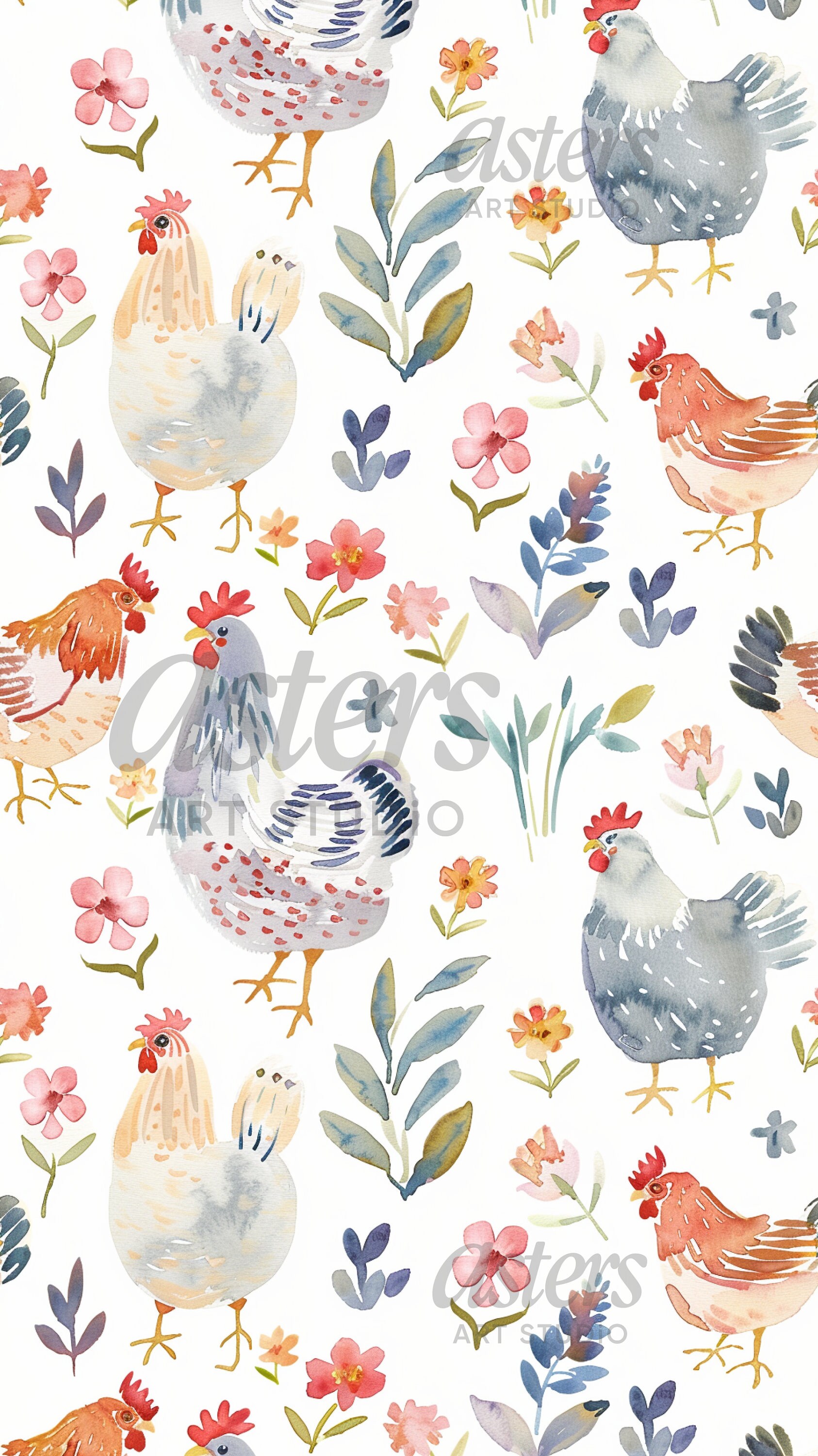 Seamless Chicken Pattern Roosters Pattern Chickens Seamless Background ...