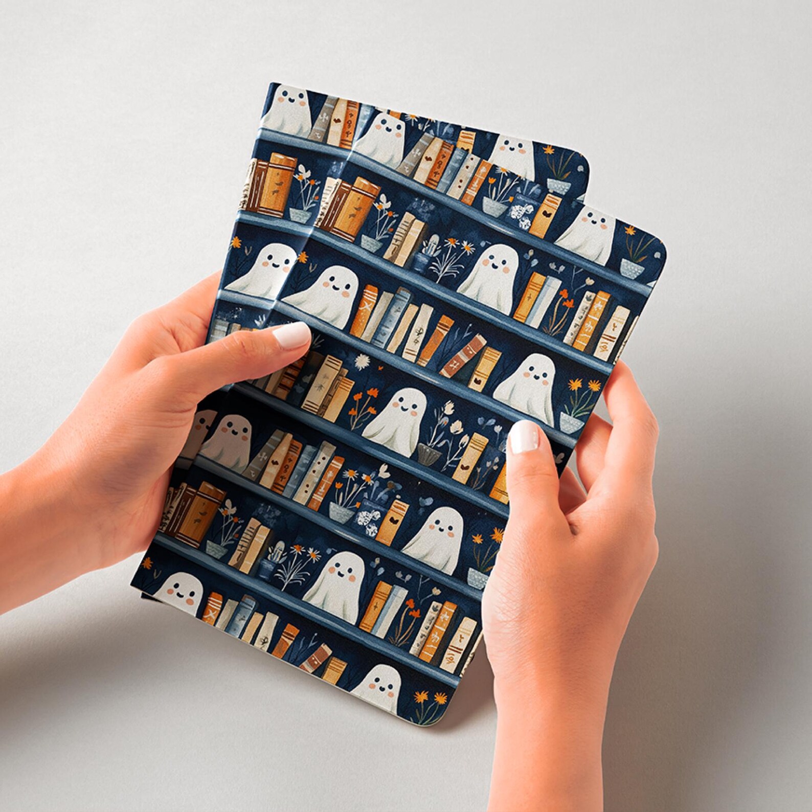 Ghost Book Seamless Pattern Bookish Ghost Digital Paper Book Lover ...