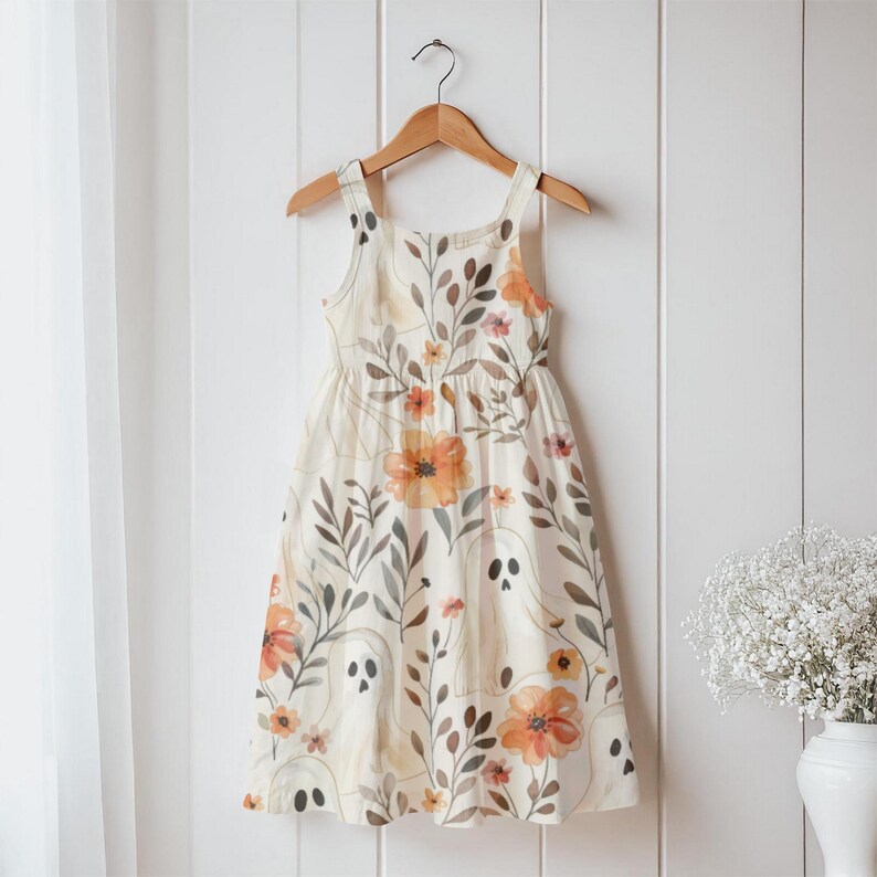 Halloween Floral Ghost Seamless Halloween Ghost Print Halloween ...