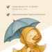 Rainy Day Duckling Clipart Single PNG, Cute Baby Duck in Raincoat With ...
