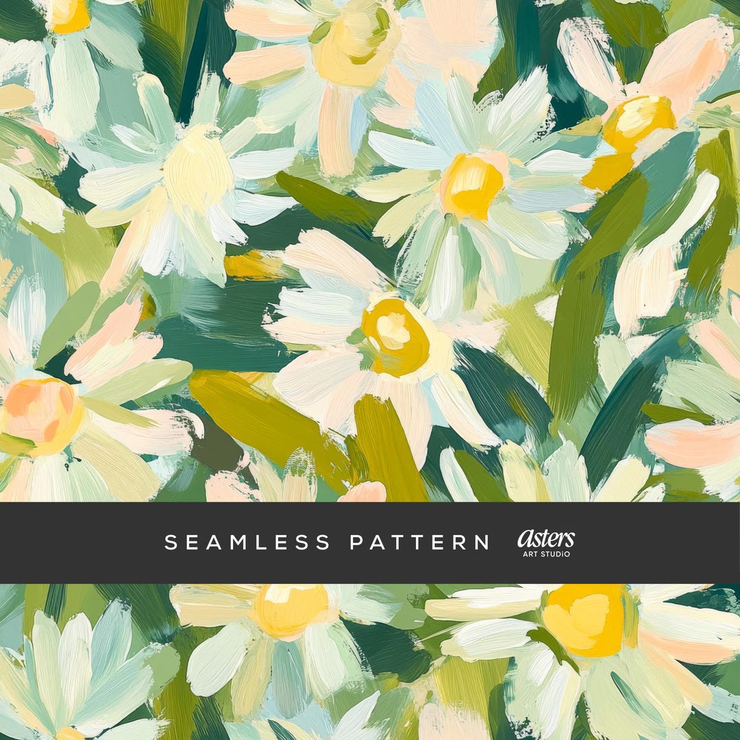 Seamless Sage Green Pattern Sage Green Daisy Seamless Floral Background ...