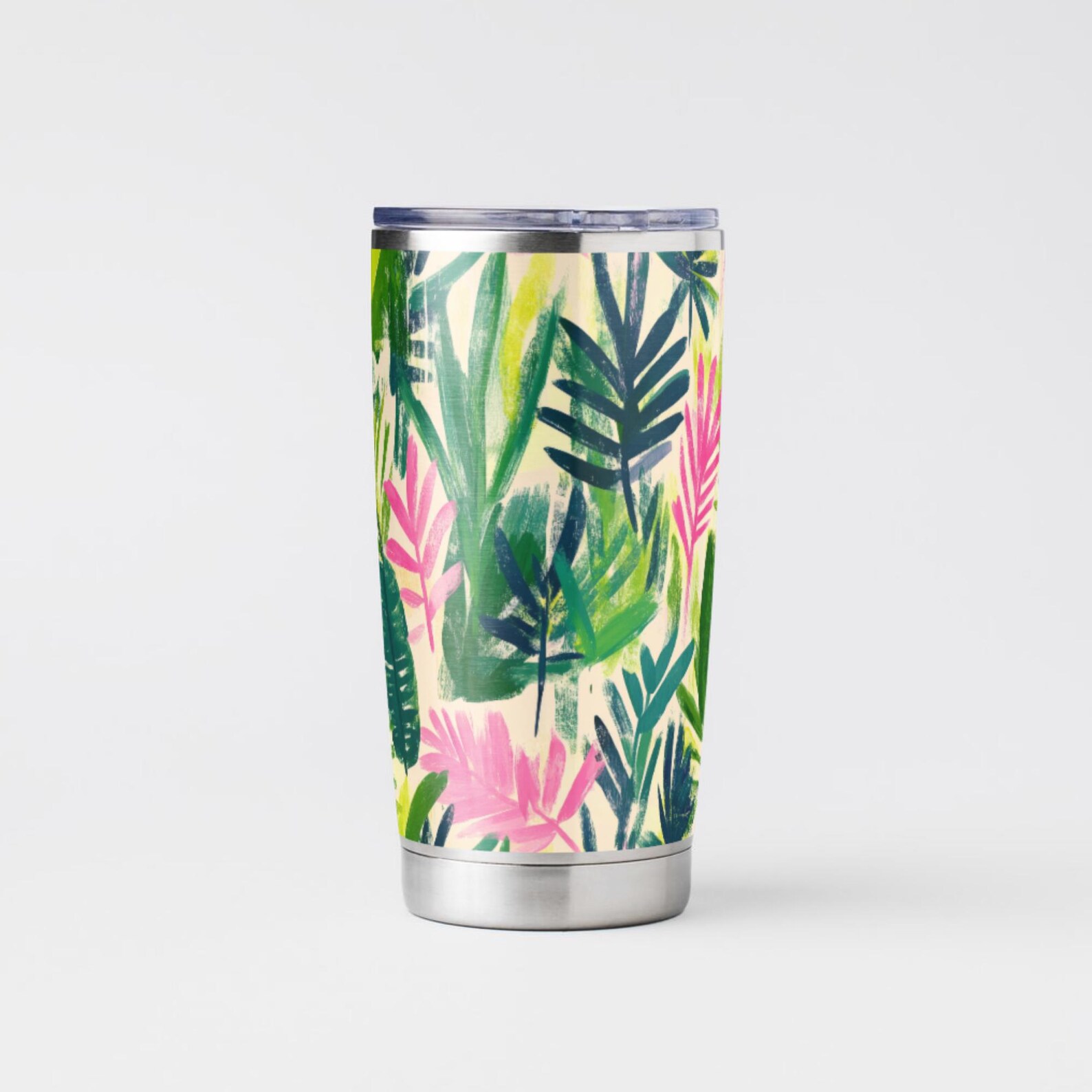 Preppy Tropical Leaf Seamless Pattern Gouache Digital Paper Painterly ...