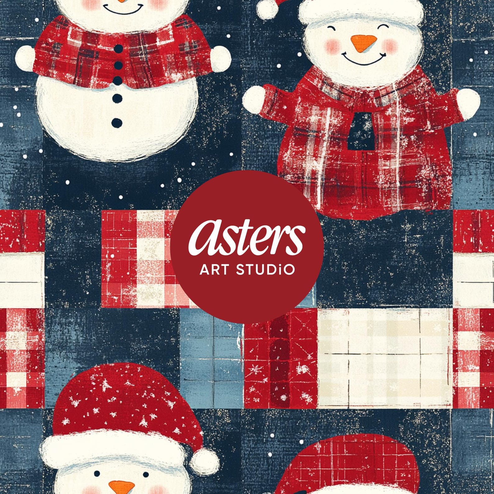 Snowman Digital Paper Christmas Snowman Seamless Pattern Winter Snowman ...