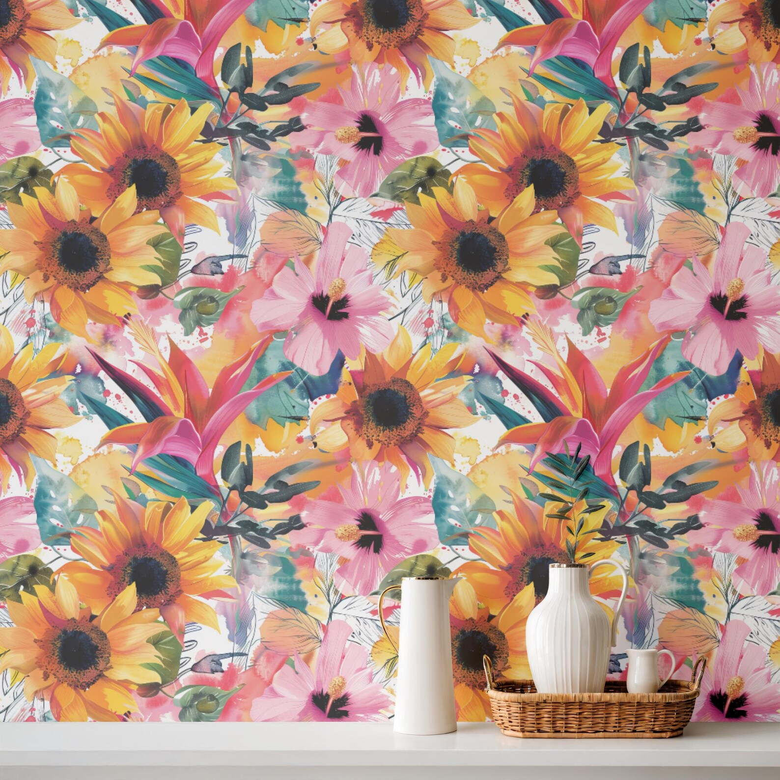 Sunflower Seamless Pattern, Summer Sunflower Digital Paper, Sunflower ...
