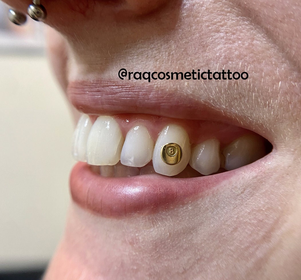 8 Ball 18k Gold Tooth Charm - Etsy