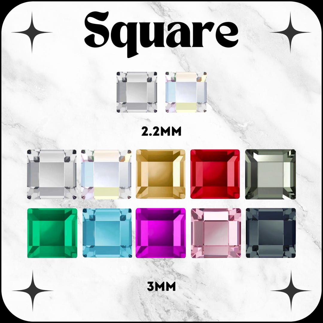 Square Flatback Gem - Etsy