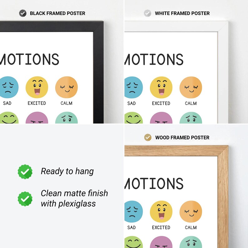 Calm Corner Emotions Poster, Feelings Chart for Kids, Emotional ...
