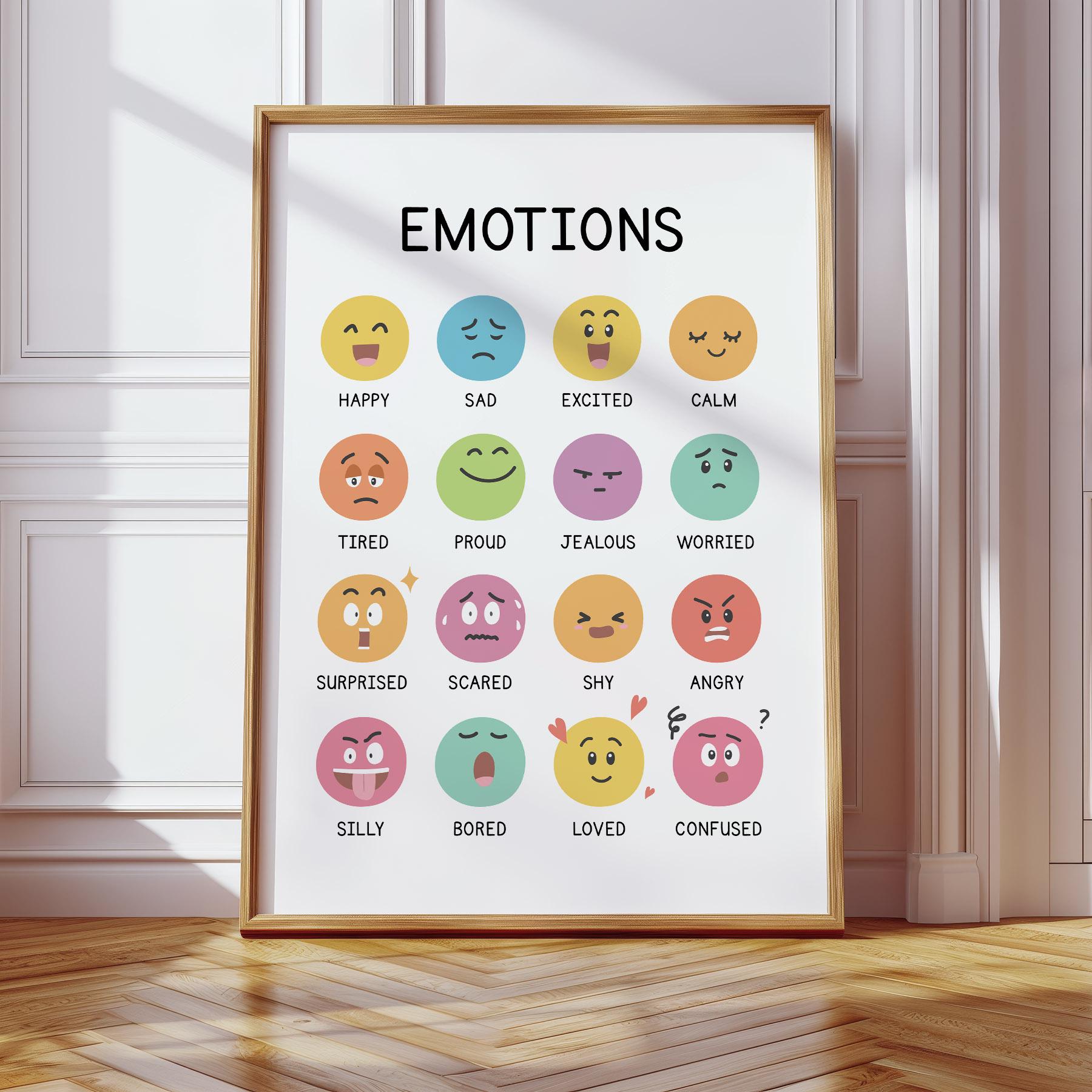 Calm Corner Emotions Poster, Feelings Chart for Kids, Emotional ...