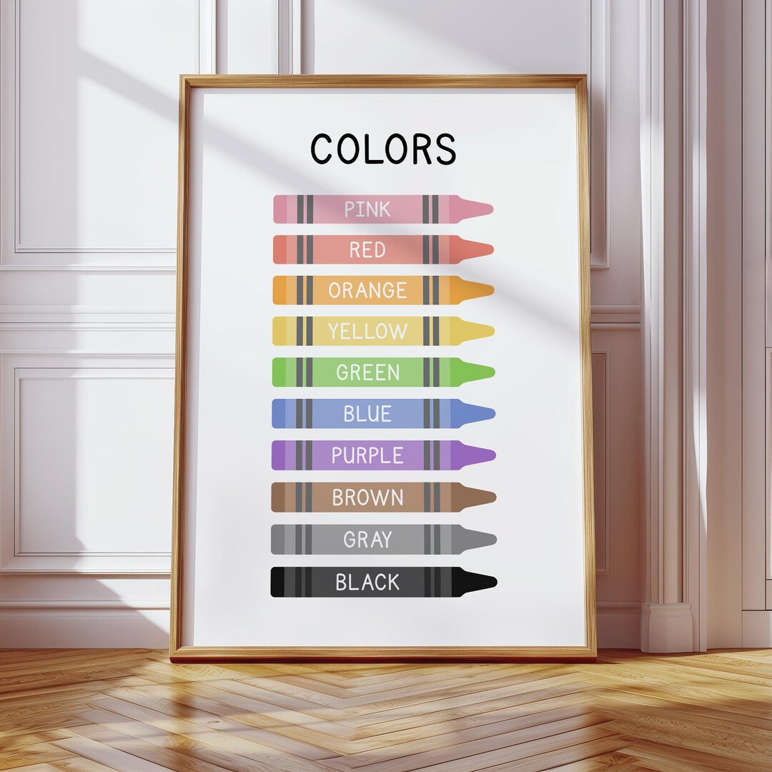 Crayon Colors Poster: Montessori Classroom Decor, Educational Wall Art ...