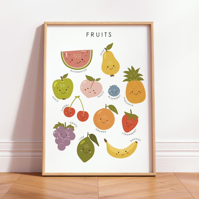 Educational Fruit Poster, Home School Prints, Montessori Classroom ...
