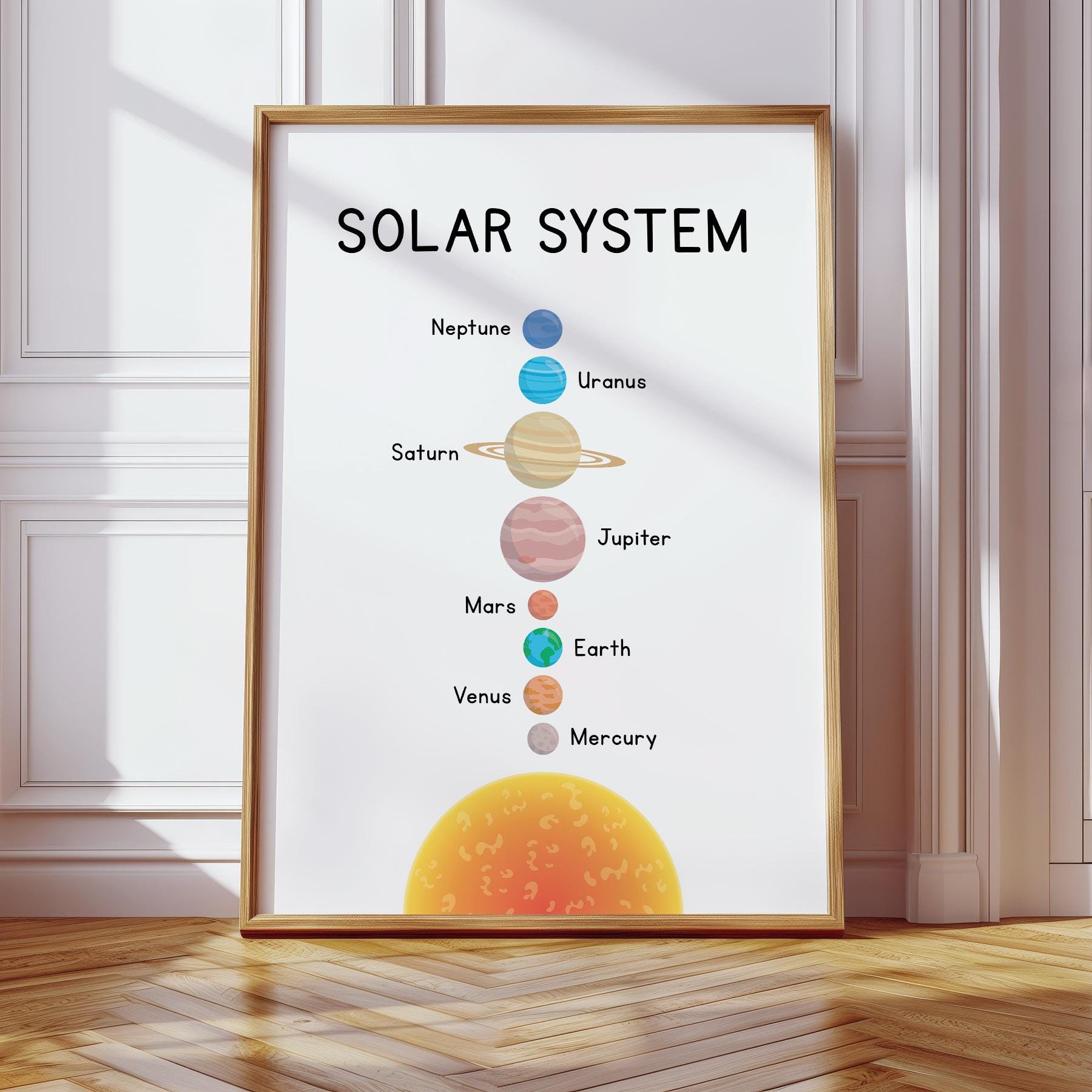 Solar System Poster for Kids, Planets Wall Art, Montessori Classroom ...