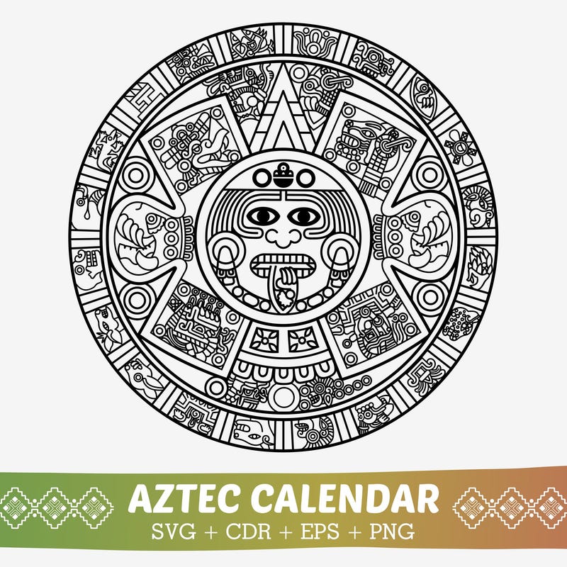 Aztec Calendar Svg - Etsy