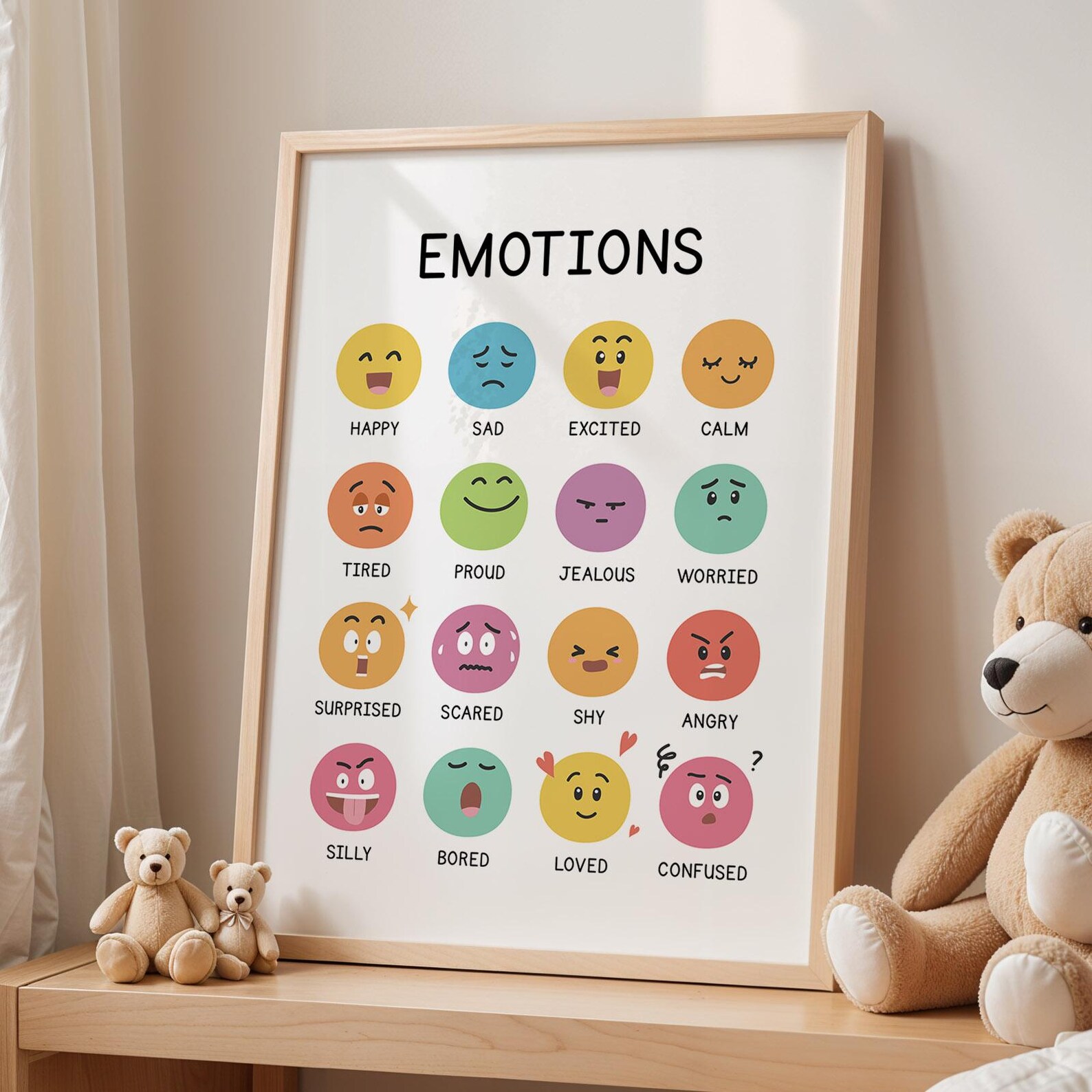 Calm Corner Emotions Poster, Feelings Chart for Kids, Emotional ...