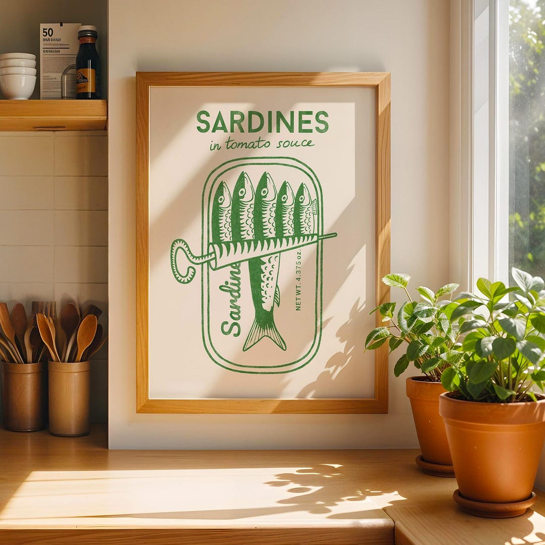 Vintage Sardines Kitchen Poster: Retro Mid-century Food Art - Etsy UK