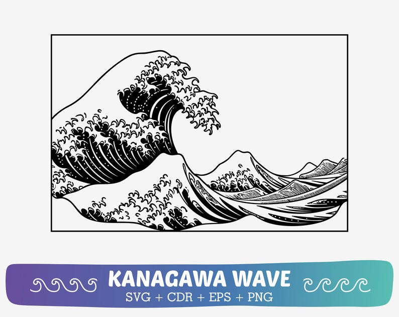 The Great Wave off Kanagawa SVG, Instant Download for Cricut, Japanese ...