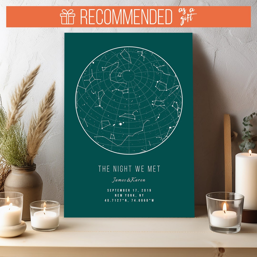 Digital Custom Star Map, Special Date Anniversary Gift, Night Sky Print ...