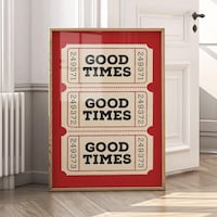 Trendy Ticket Wall Art Print, DELULU LAND, Red Ticket Aesthetic, Trendy ...