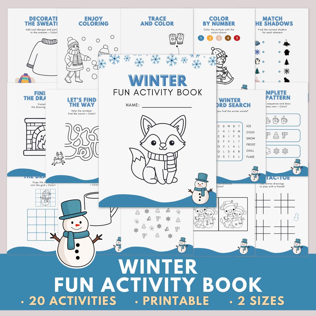 Winter Busy Book Printable for Kids · Indoor Activities & Coloring ...