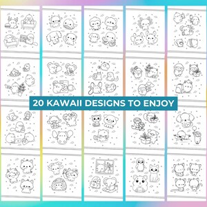 Cute Kawaii Animal Coloring Pages - 20 Printable Sheets | Chibi ...