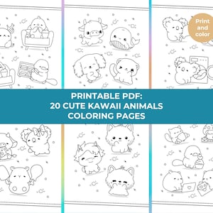 Cute Kawaii Animal Coloring Pages - 20 Printable Sheets | Chibi ...