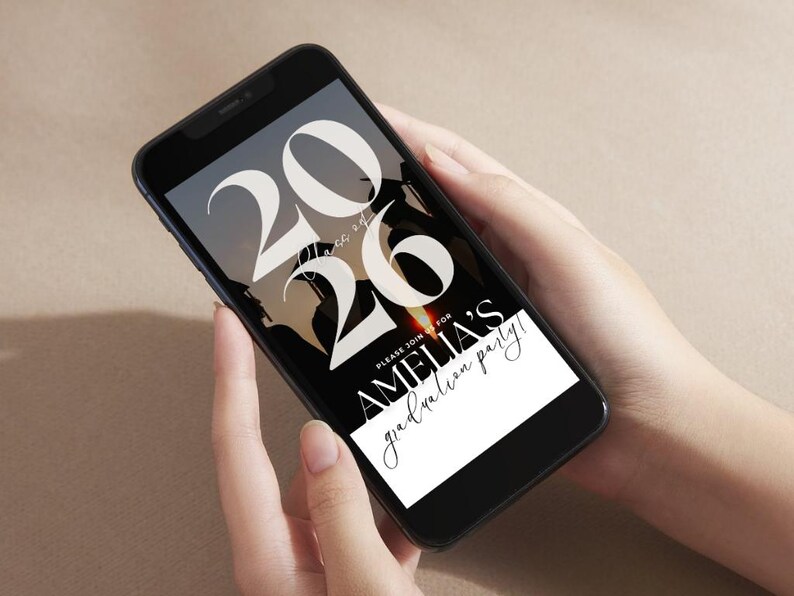 Animated Graduation Evite · Class of 2026 Digital Invitation · Editable ...