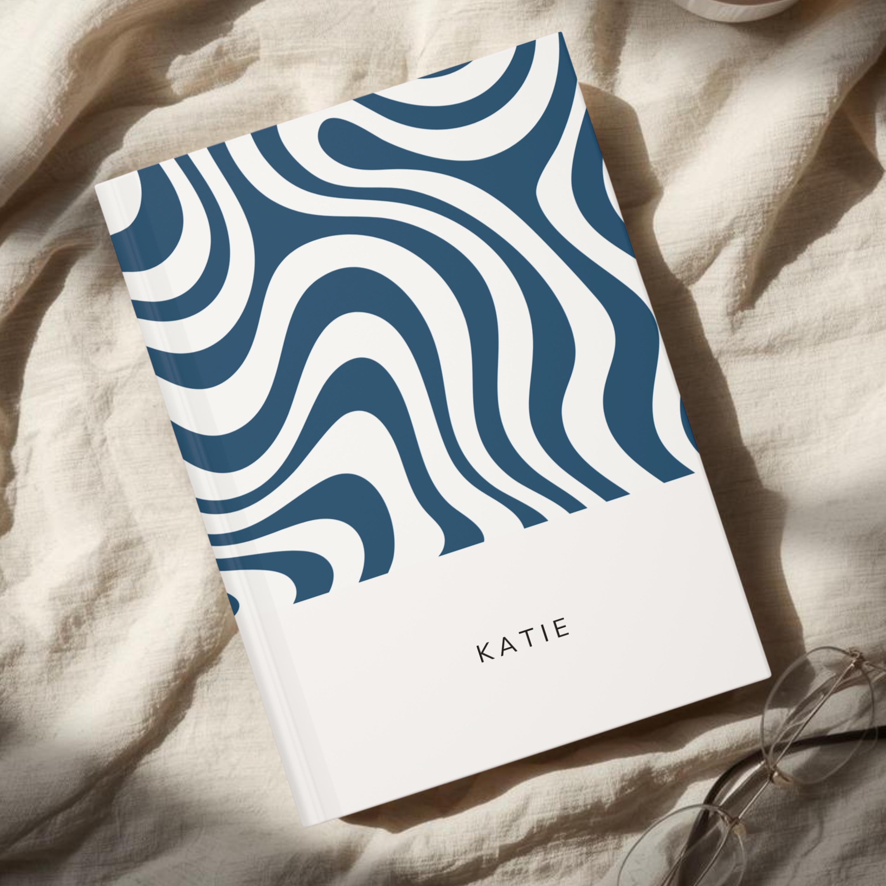 Custom Journal Wavy With Name | Personalized Hardcover Notebook ...