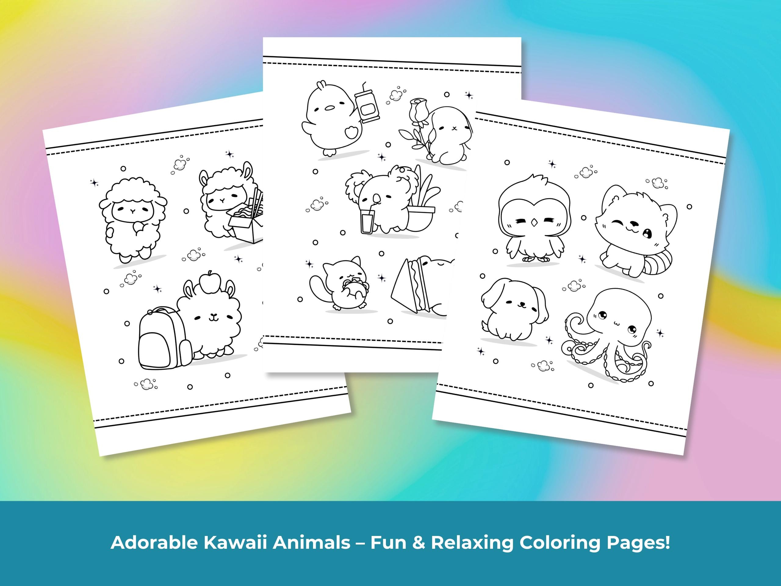 Cute Kawaii Animal Coloring Pages - 20 Printable Sheets | Chibi ...