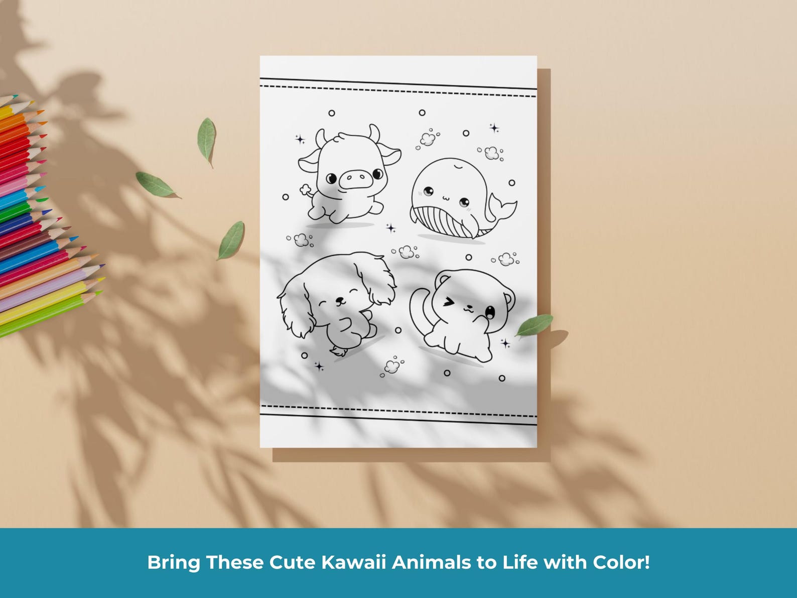 Cute Kawaii Animal Coloring Pages - 20 Printable Sheets | Chibi ...