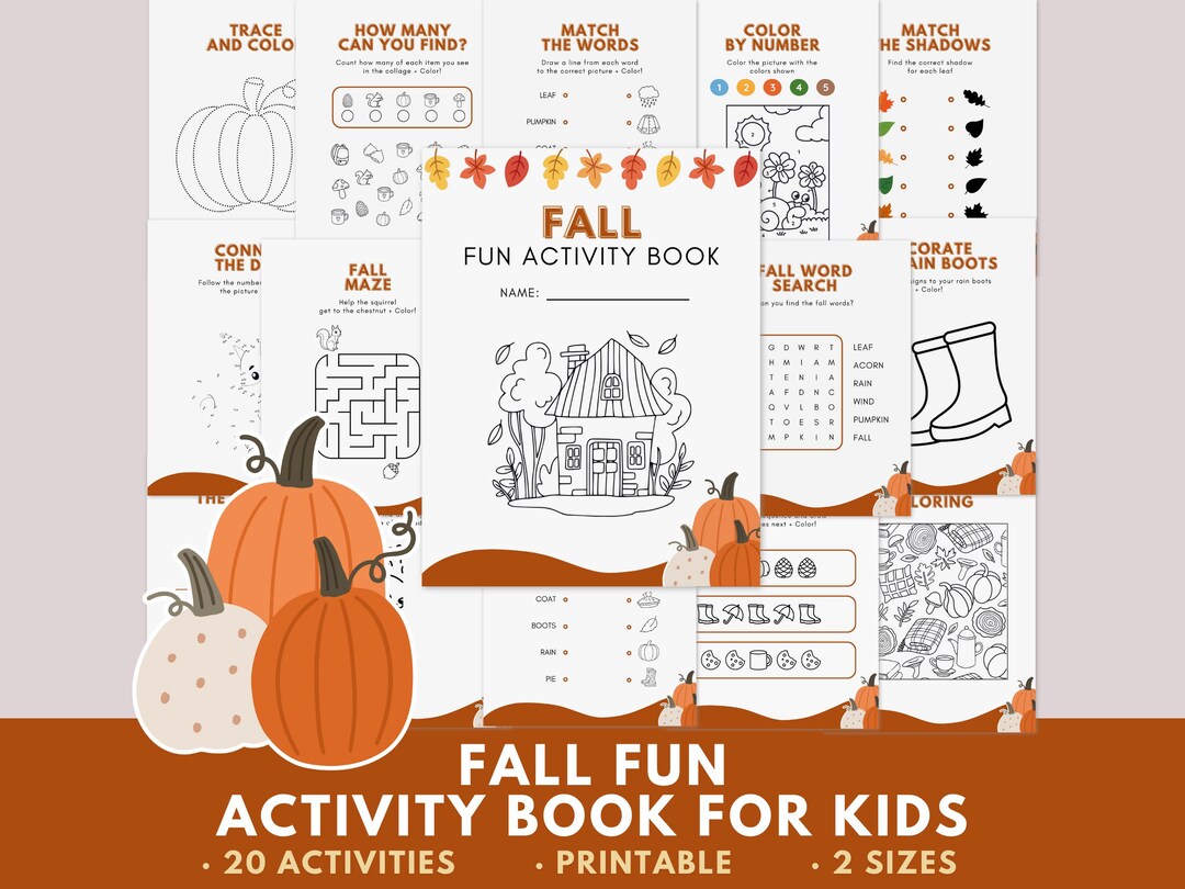 Printable Fall Activity Book for Kids: Autumn Games & Coloring (PDF ...
