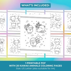 Cute Kawaii Animal Coloring Pages - 20 Printable Sheets | Chibi ...