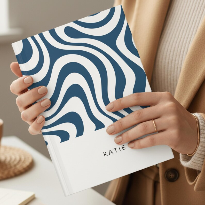 Custom Journal Wavy With Name | Personalized Hardcover Notebook ...