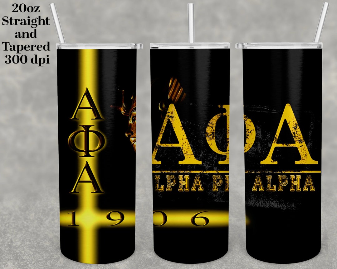 Alpha Phi Alpha 1906 Tumbler Wrap PNG APA 1906 Fraternity Tumbler Sublimation Skinny 20oz ...