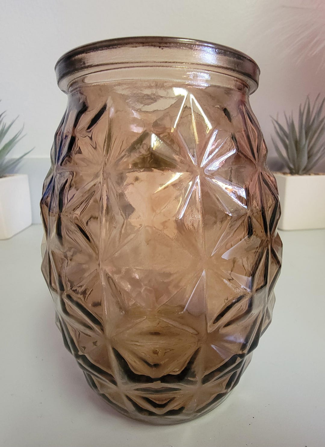 Vintage DPS Polaris Prism Brown Glass Vase - 6" - Etsy