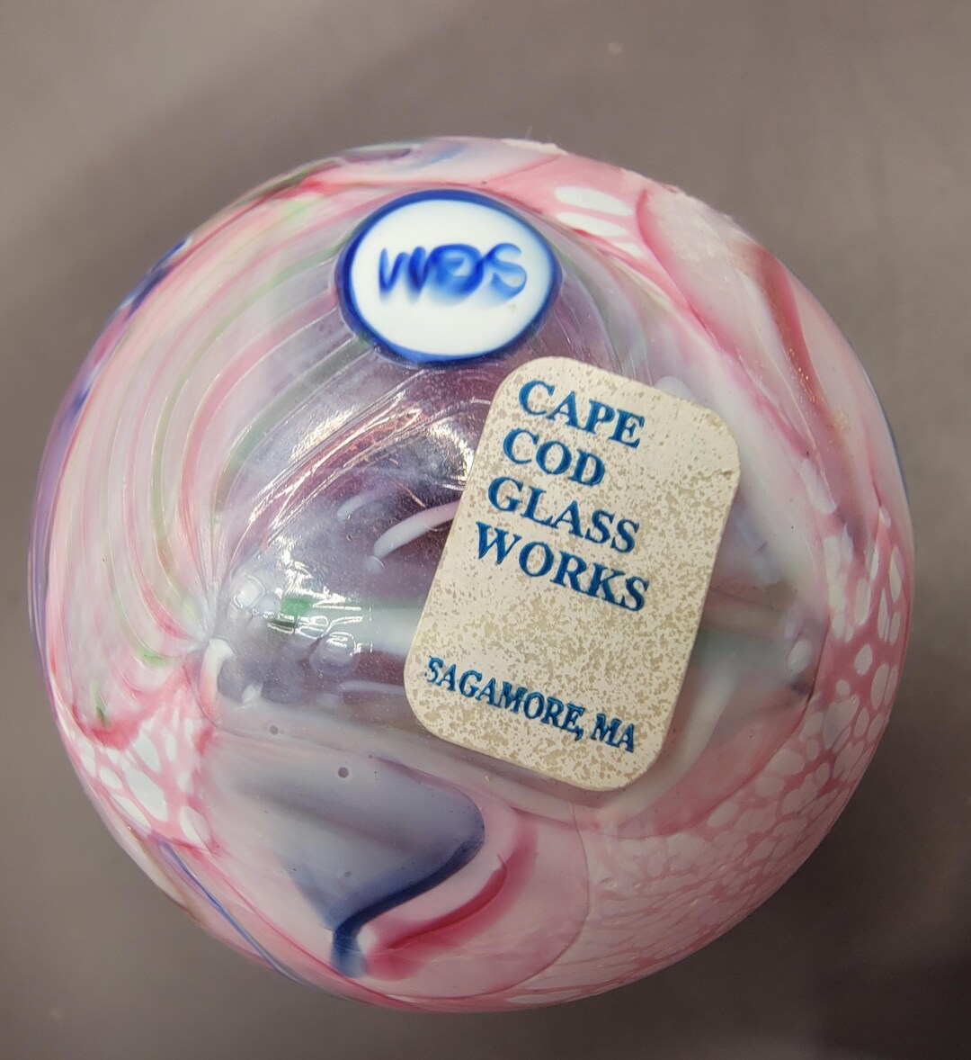 Vintage CAPE COD Glass Works Glass Orb in Pink - SGM - Etsy