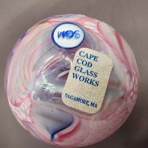 Vintage CAPE COD Glass Works Glass Orb in Pink - SGM - Etsy
