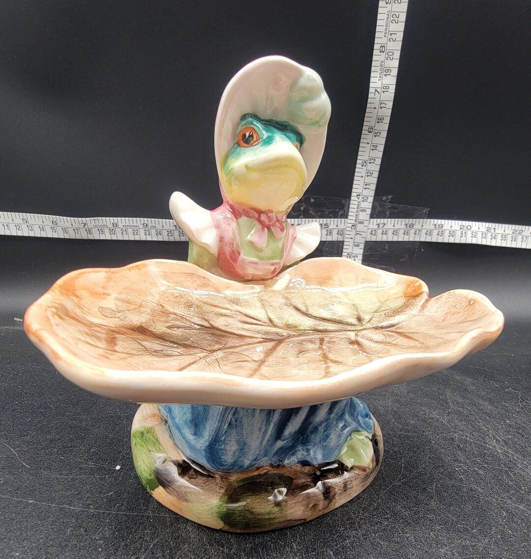 Vintage R. Tallin "majolica" Ceramic Frog Bonnet Dress Soap Holder ...