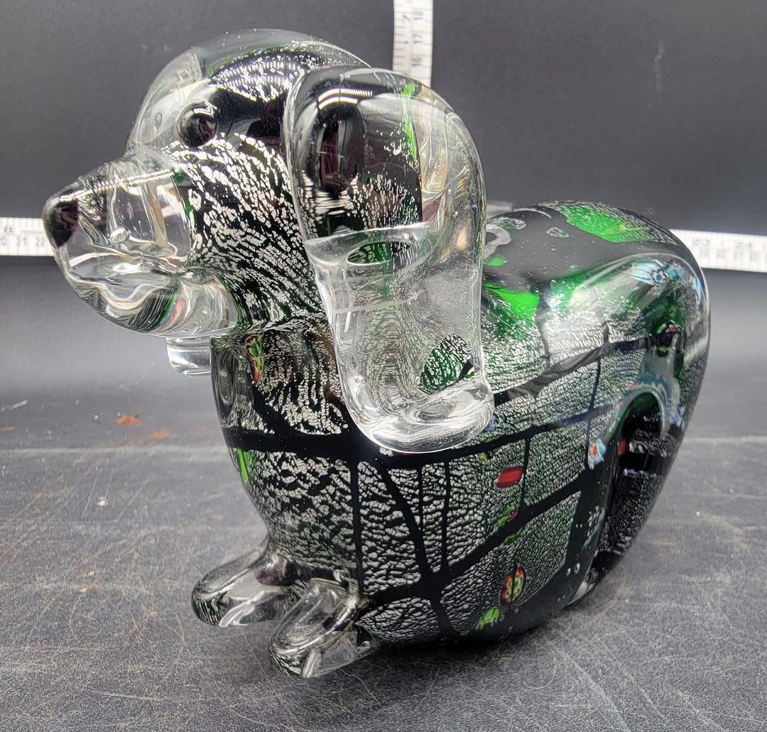 Vintage Murano Glass Sculpture of a Dog Using Millefiori Techniques - Etsy
