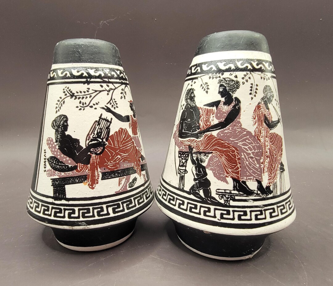 Vintage Greek Salt and Pepper Shaker Set 2.5 - Etsy