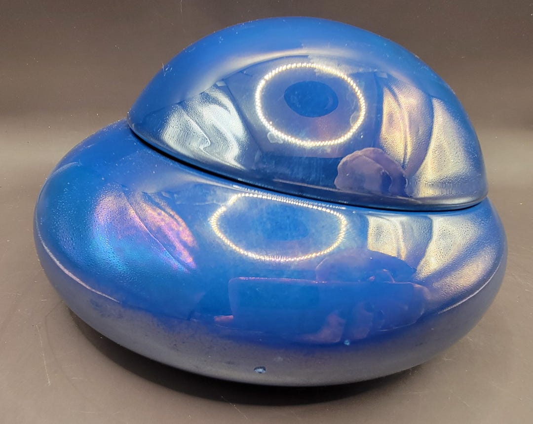 Vintage Raymor Blue Lusterware UFO Styled Trinket Dish - 6" - Etsy