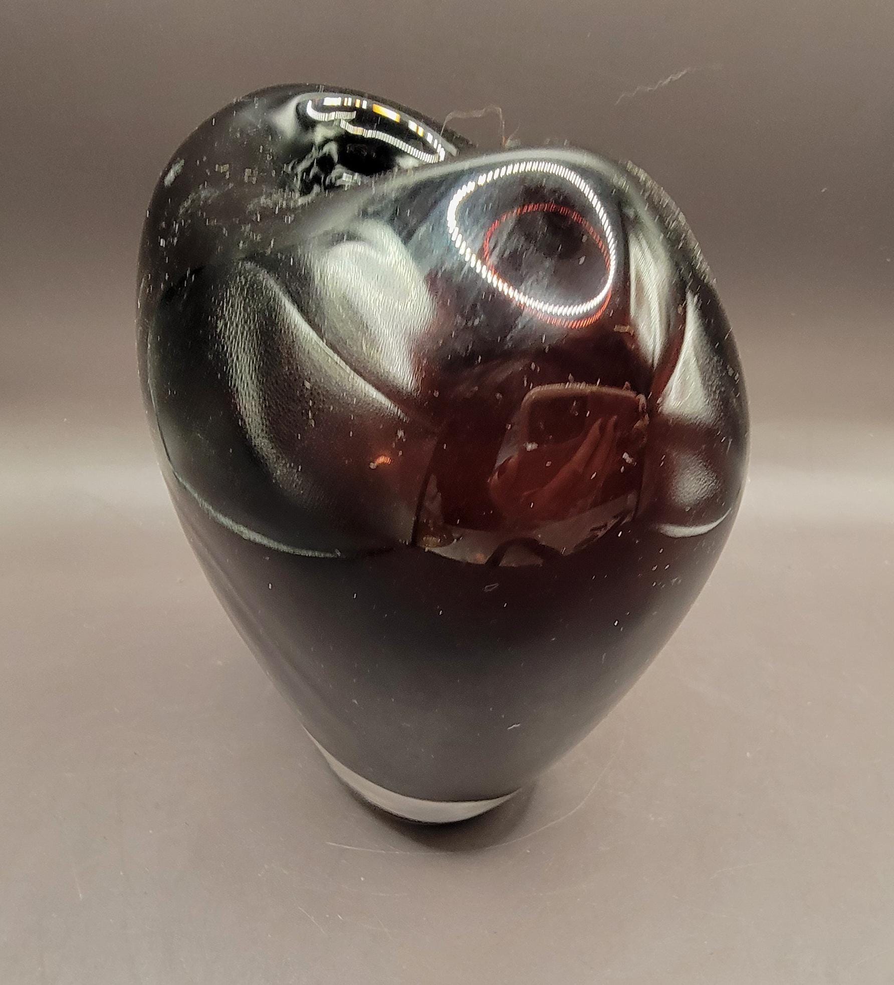 Vintage Blood Red Heart Shaped Glass Vase - 3" X 3" - Etsy