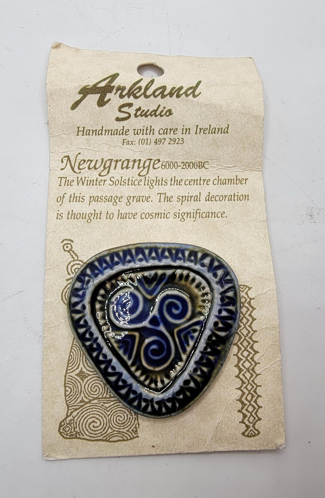 Vintage 1990s Celtic Triskelion Cobalt Blue Handmade Glazed Irish ...