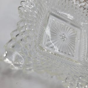 A Set of 6 Federal Glass Diamond Point Clear Bowls in a Gold Carrier - Etsy
